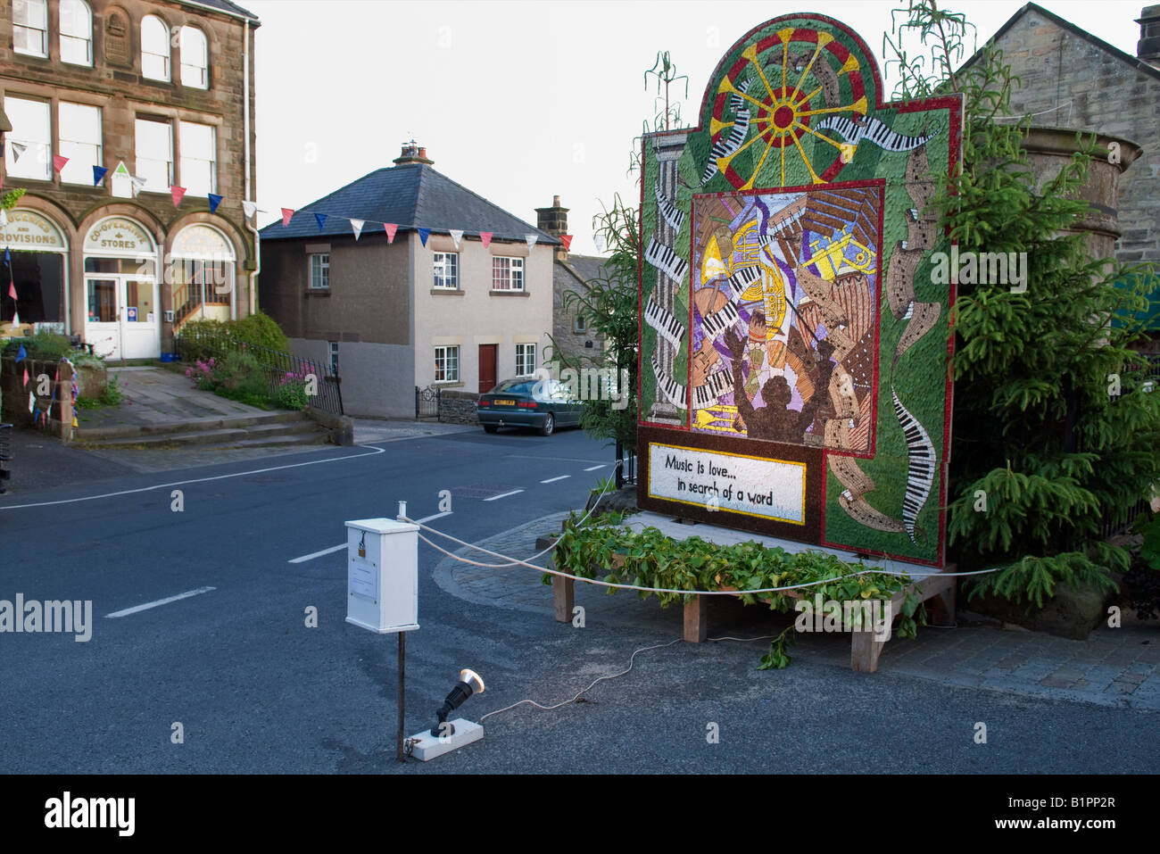 Youlgreave well dressing in Derbyshire "Great Britain Stock Photo - Alamy