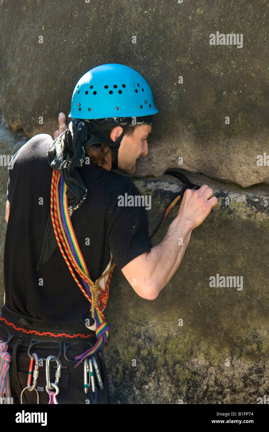 rock climbing protection sling rope Stock Photo - Alamy