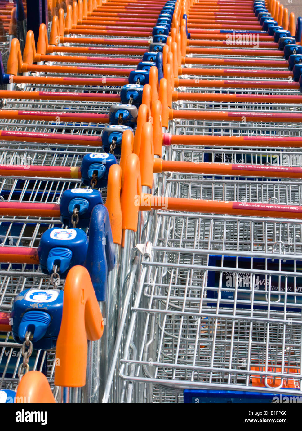Supermarket trollies, Epsom, Surrey, England Stock Photo - Alamy
