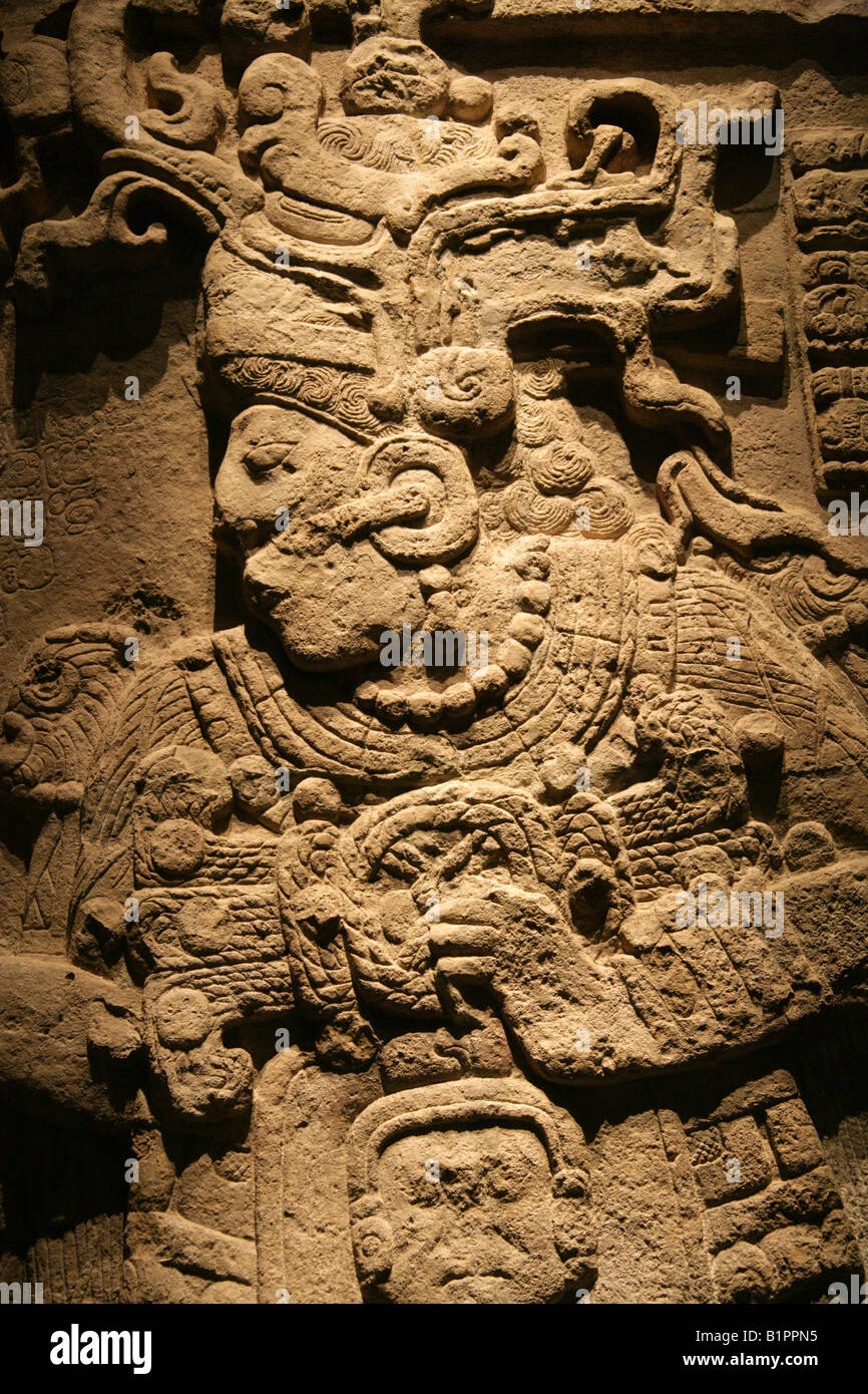 Detail of Stela 51 from Calakmul, Campeche. A Mayan Relief in the ...