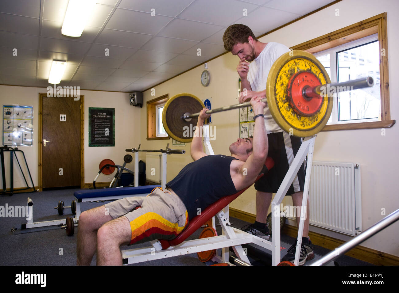 weightlifters in a gym Stock Photo - Alamy
