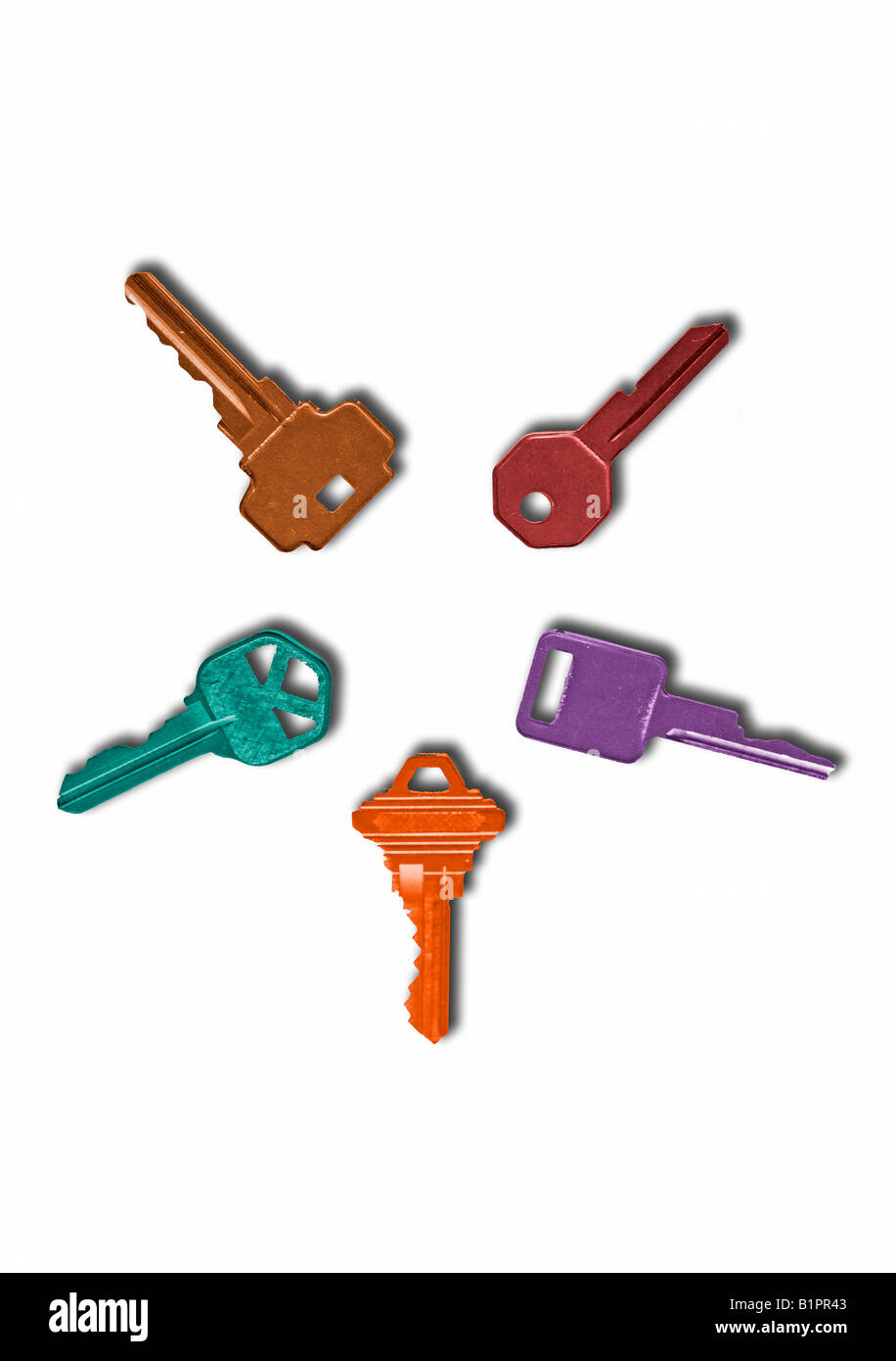 ring of colorful keys Stock Photo - Alamy