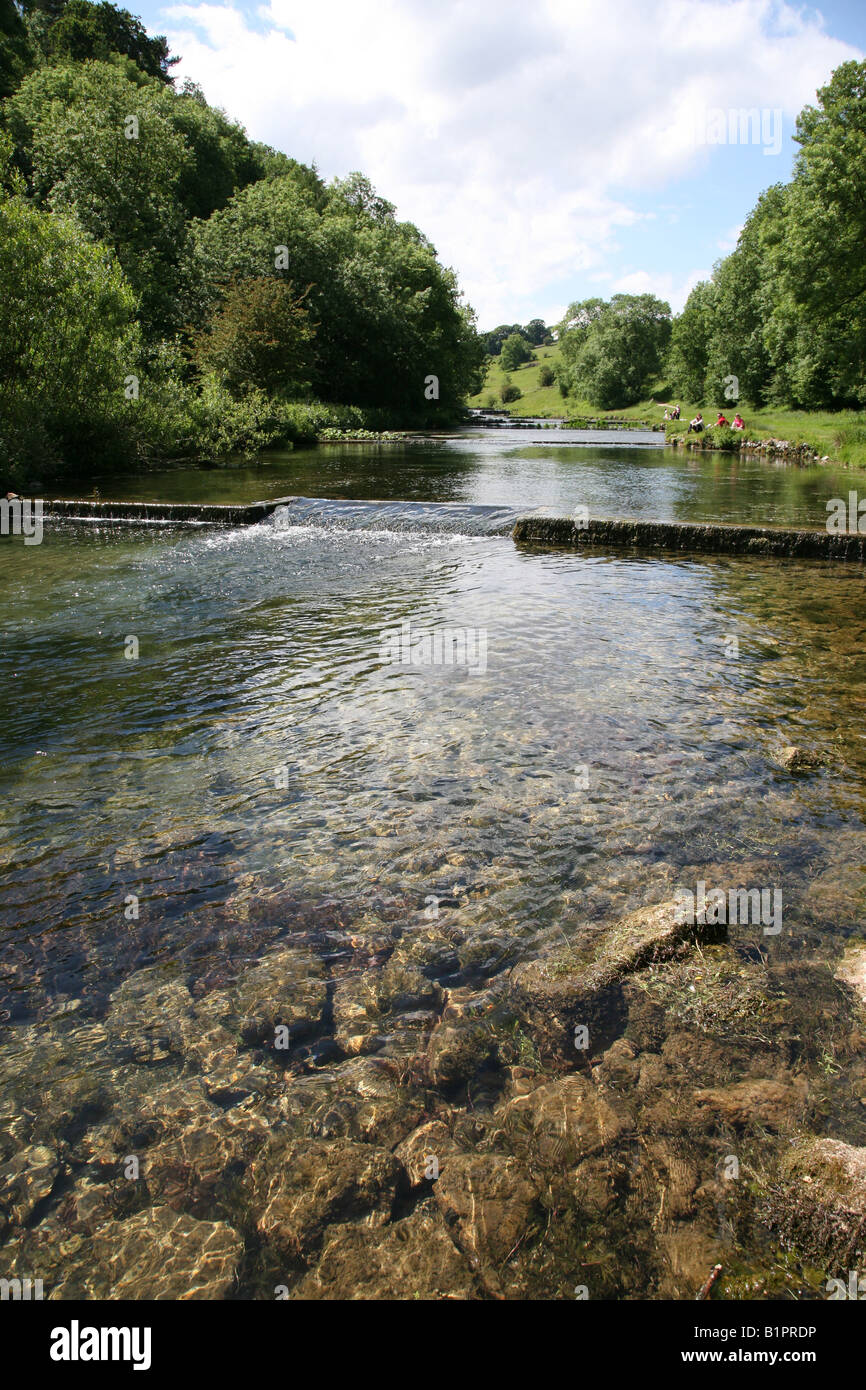 The river dams on the River Lathkill, Lathkill Dale, Derbyshire ...