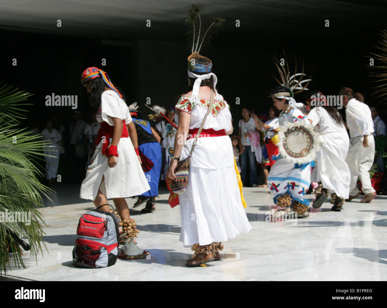 Mexican Dancers at a Traditional Aztec Festival at the National Museum ...