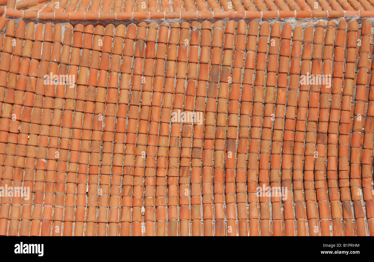 bowed terracotta roof tiles in Havana Cuba Stock Photo - Alamy