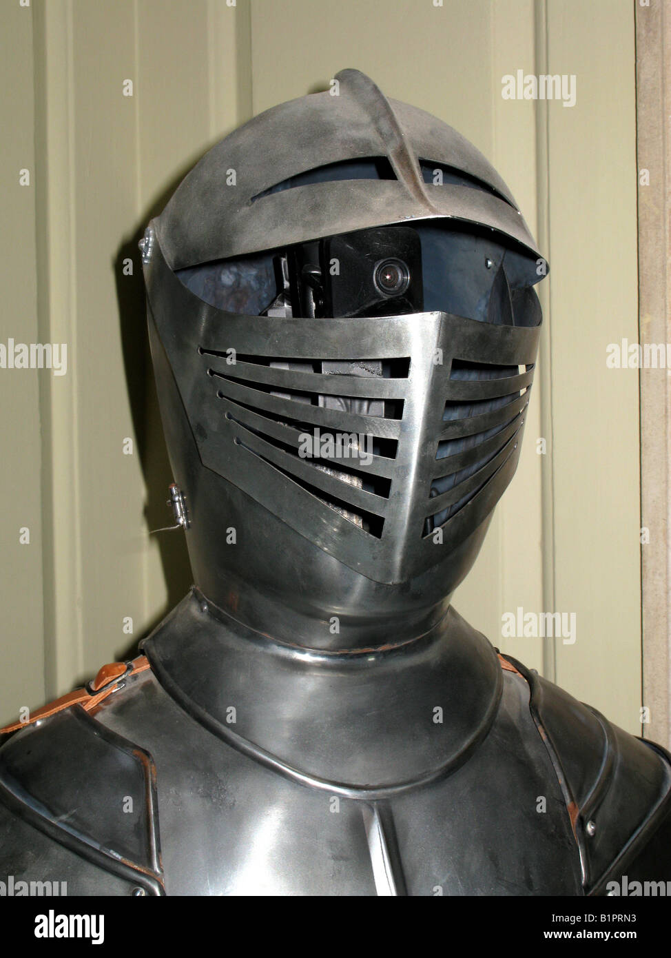 A camera hidden in suit of armour Stock Photo - Alamy