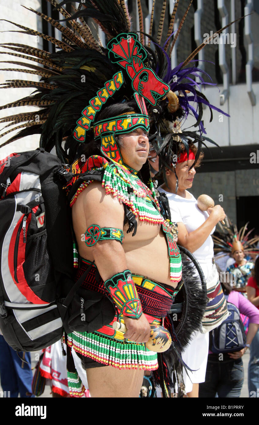 Mexican Man in Aztec Crocodile Costume at a Traditional Aztec Festival ...