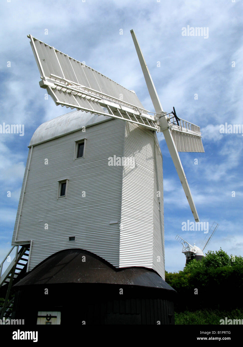 Jack and Jill windmills on the South Downs, nr Brighton england Stock ...