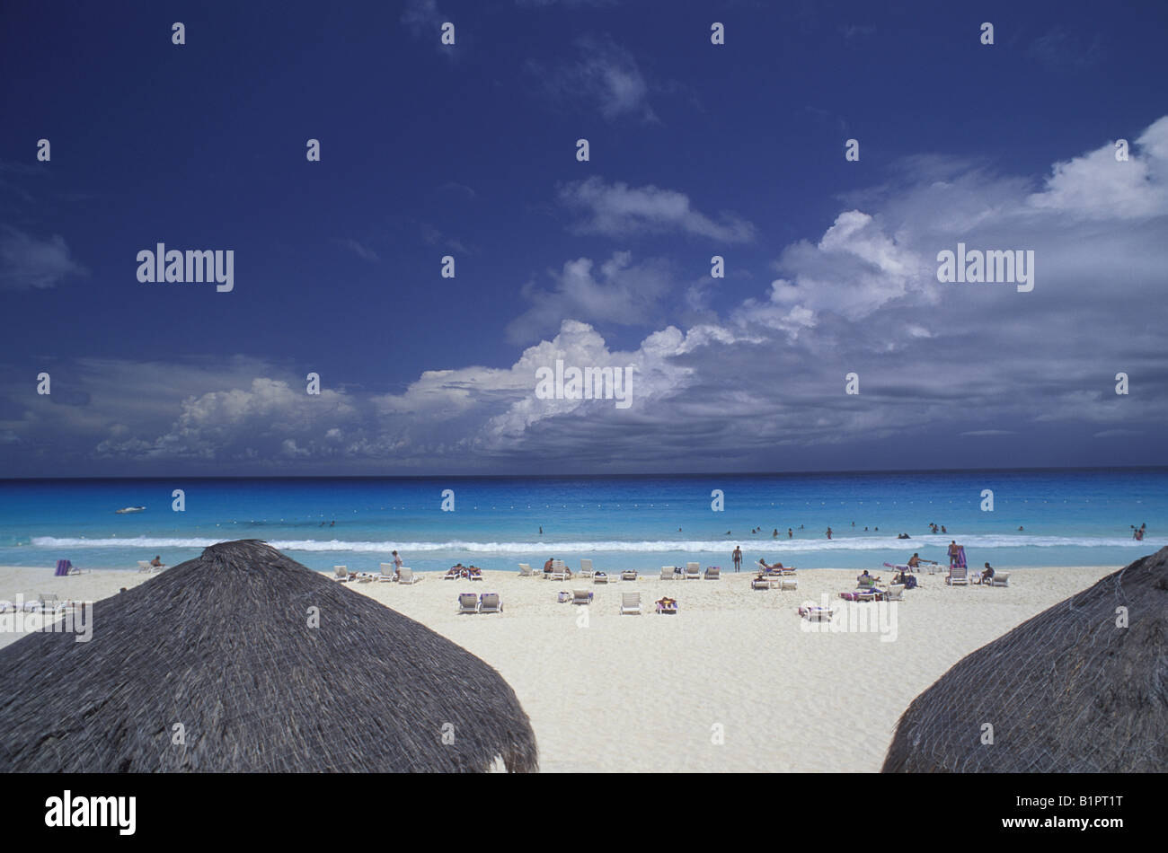 The glorious beach and aqua Atlantic Ocean of Cancun Quintana Roo ...