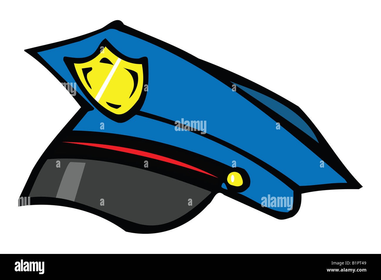 cartoon vector illustration of a police cap Stock Photo - Alamy