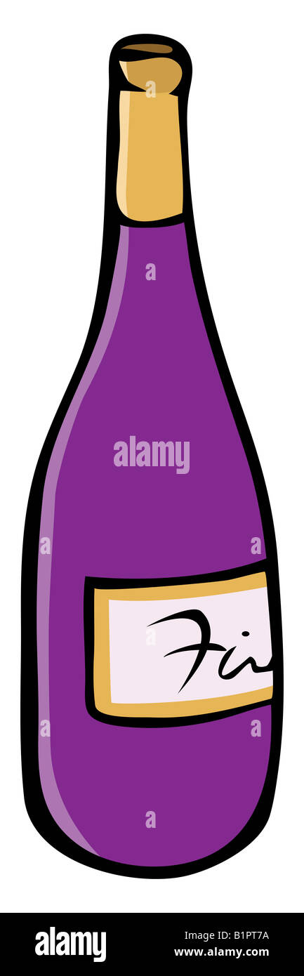 cartoon illustration of a wine bottle Stock Photo - Alamy