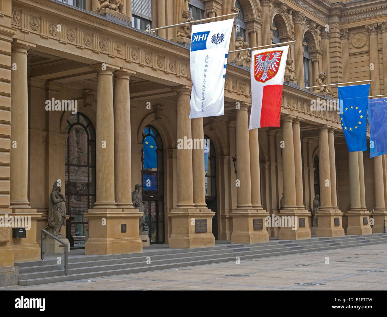 entrance in the facade storefront of the Frankfurt Stock Exchange Hesse ...
