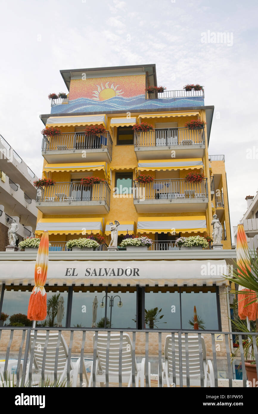 A hotel on the beach at Lido de Jesolo in the Venice lagoon Stock Photo ...