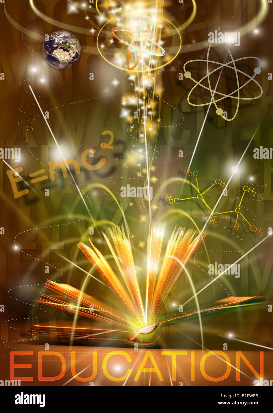 Education related conceptual illustration Stock Photo - Alamy