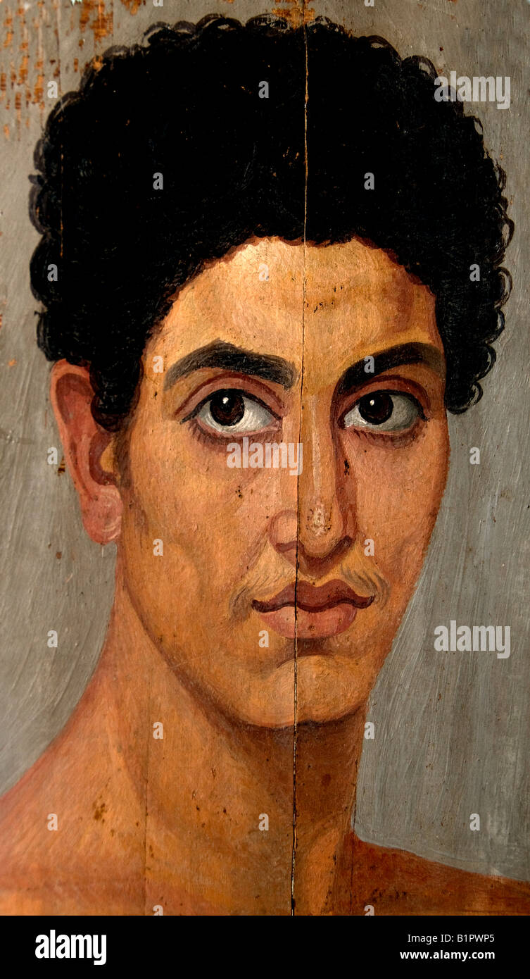Portrait of a young man Roman Period 80 120 AD Hawara Egypt Egyptian ...