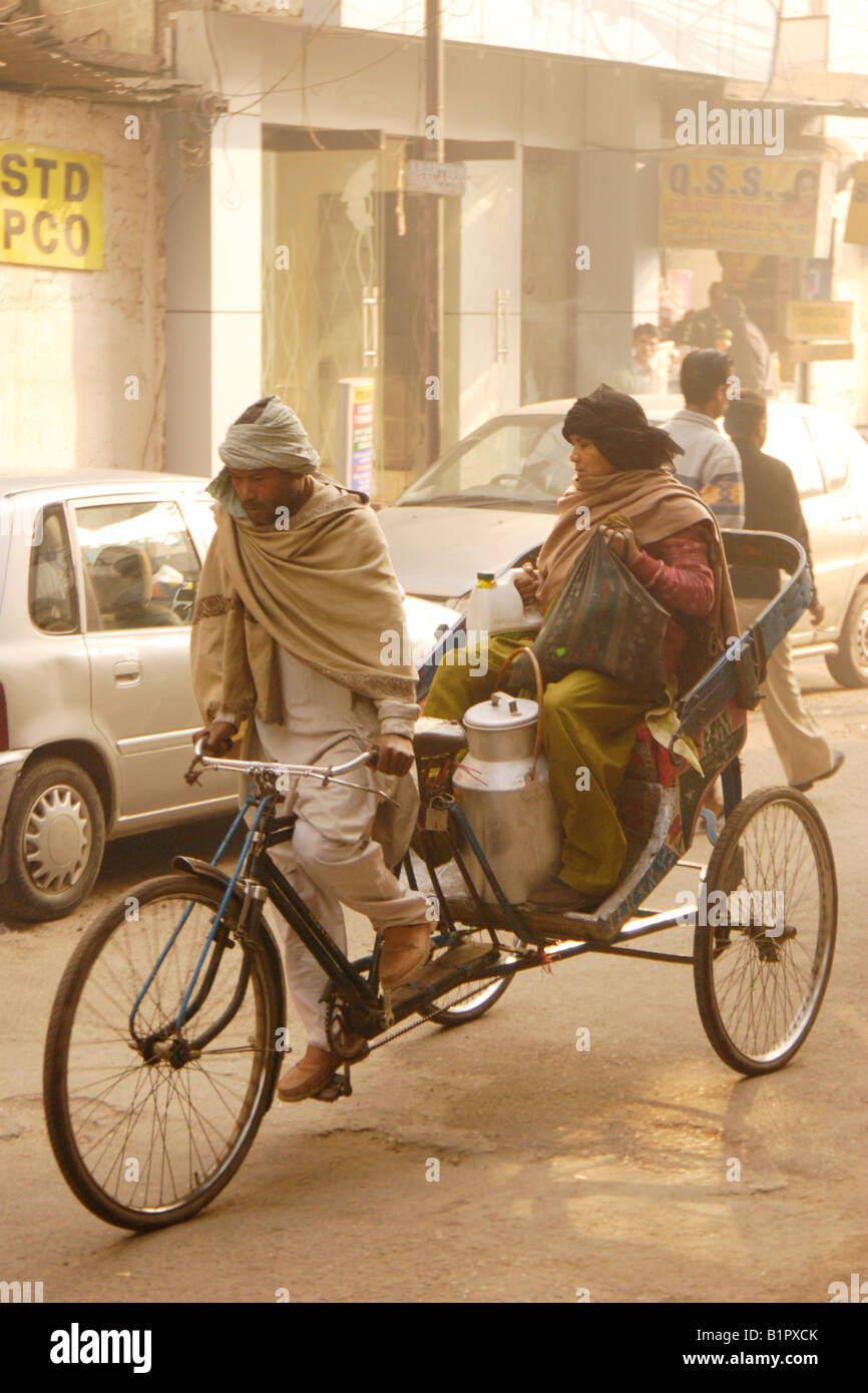 Pedal rickshaw, New Delhi India Stock Photo - Alamy