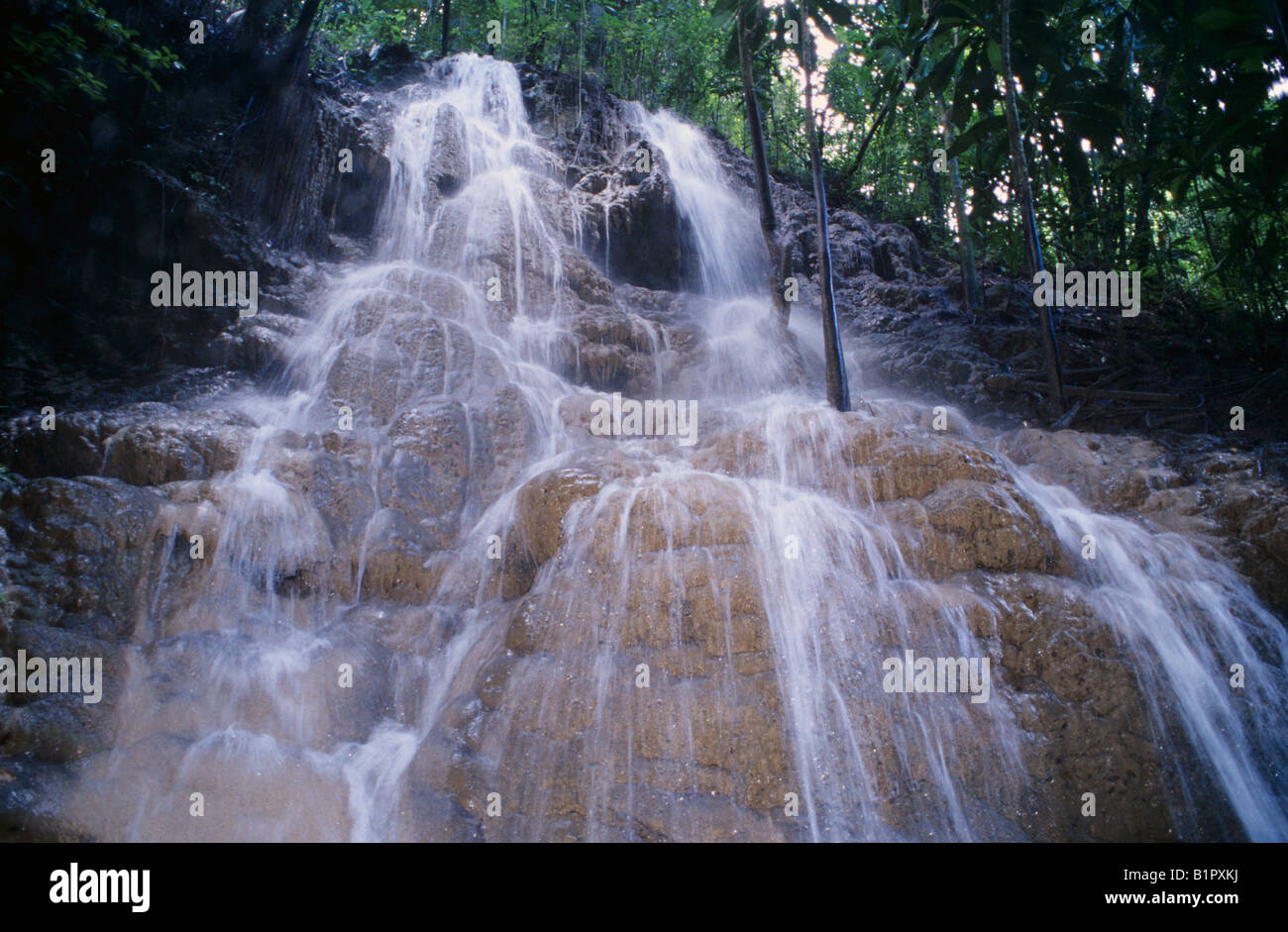 View from below the falls Somerset Falls Port Antonio Jamaica January ...