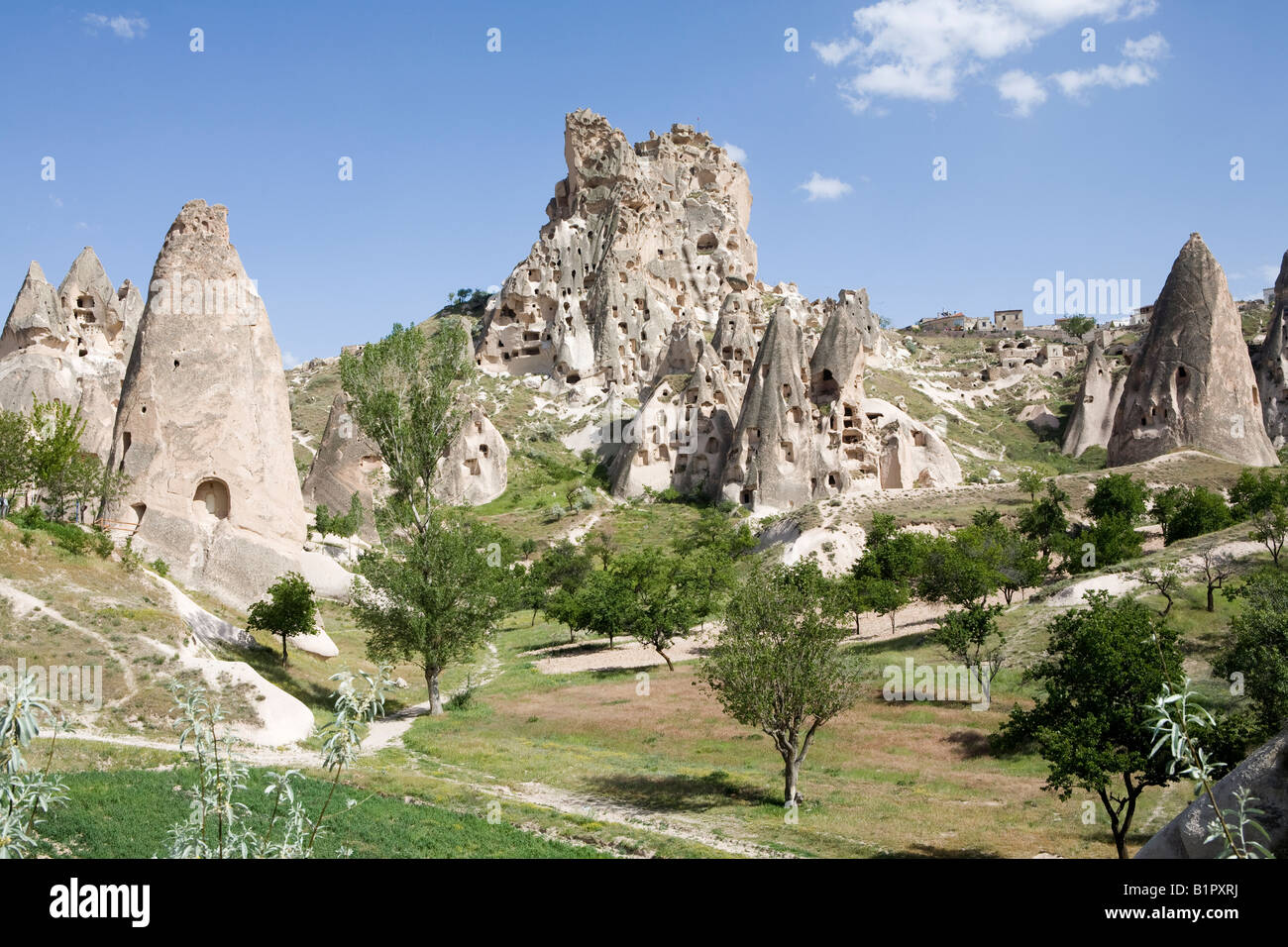 Rock formations in the Uchisar region of Cappadocia, Central Anatolia ...