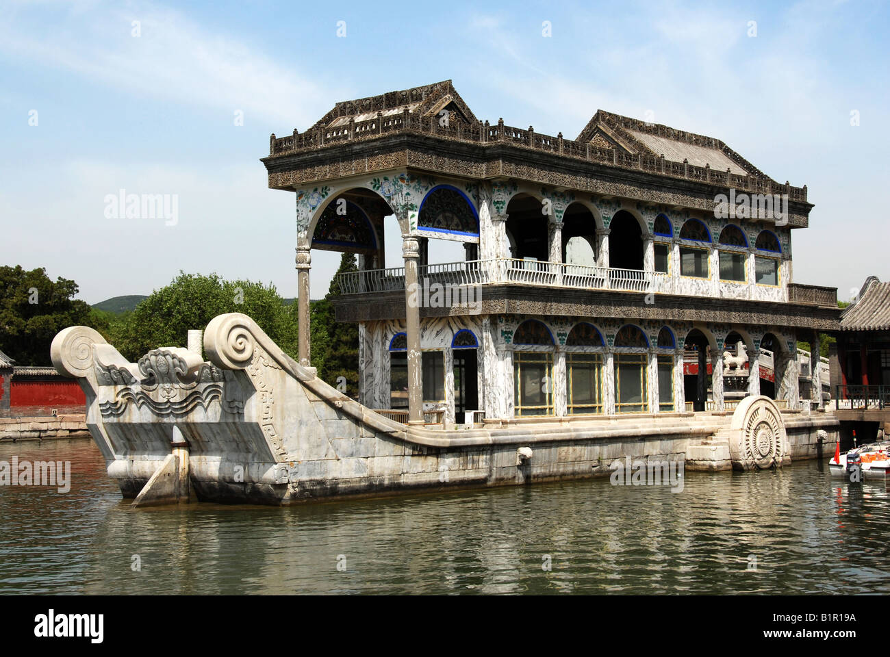 marble boat in summer palace of beijing Stock Photo - Alamy