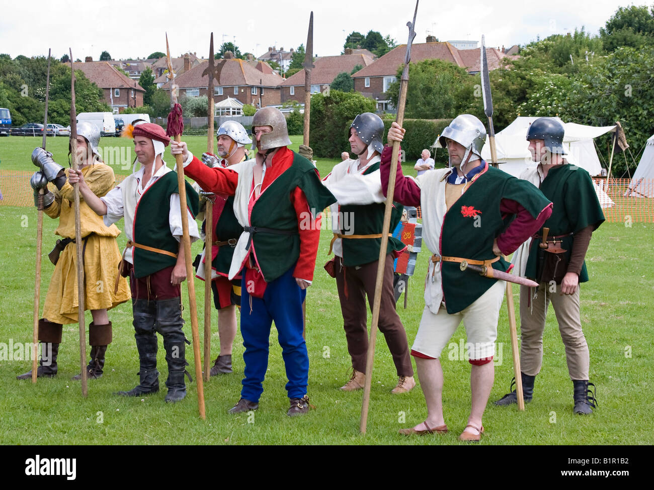 Actors dressed in Medieval costume, Sussex, England Stock Photo - Alamy