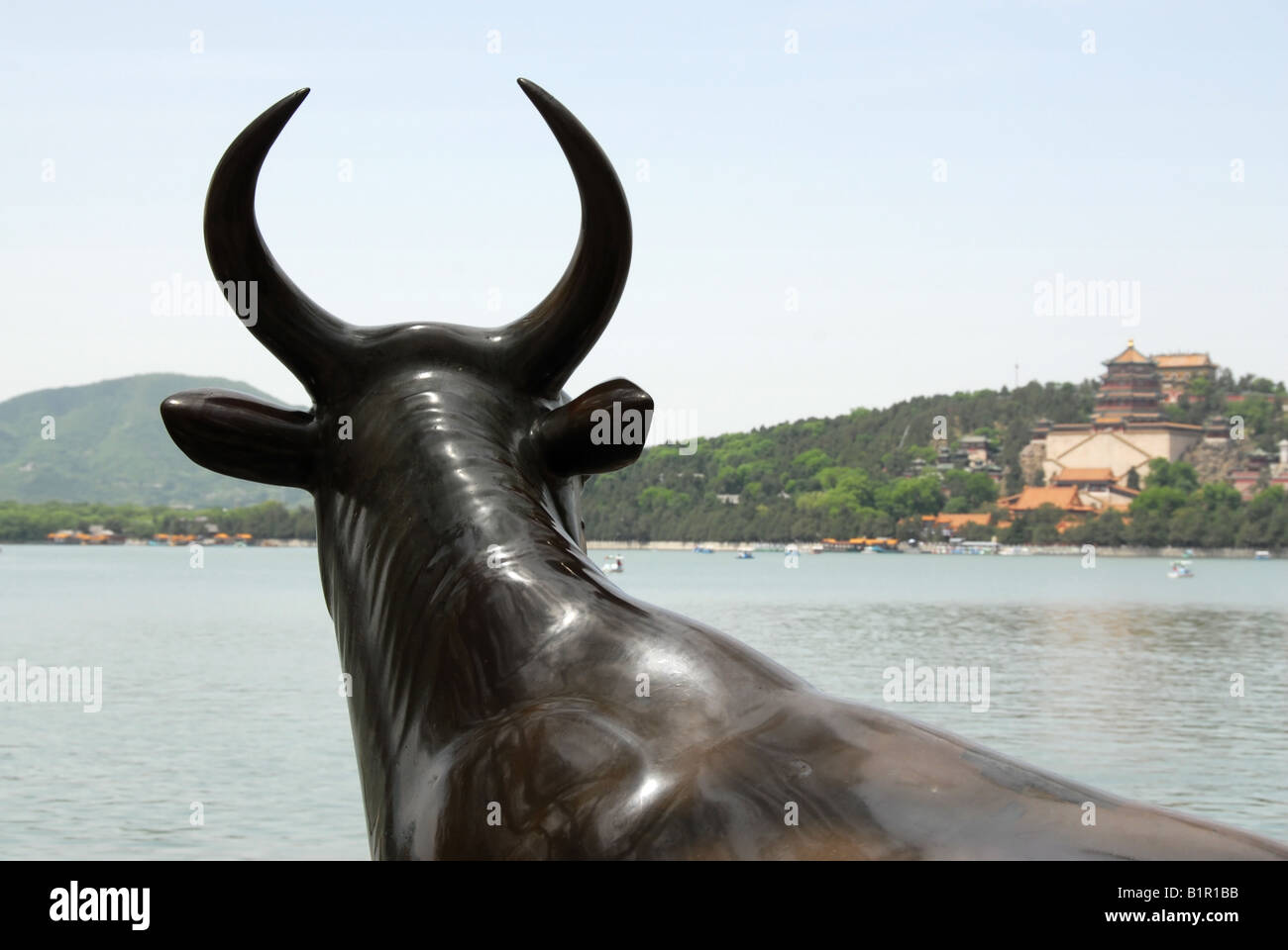 copper bull in summer palace of Beijing Stock Photo - Alamy