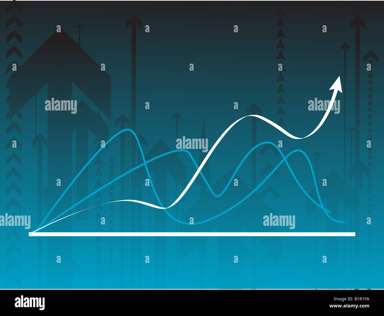 Blue background with a graph Stock Photo - Alamy