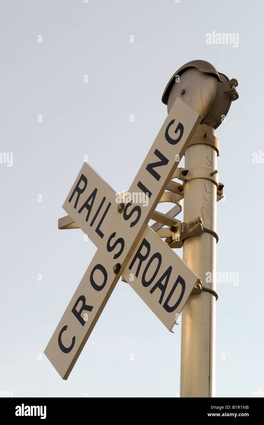 Railway crossing sign Stock Photo - Alamy