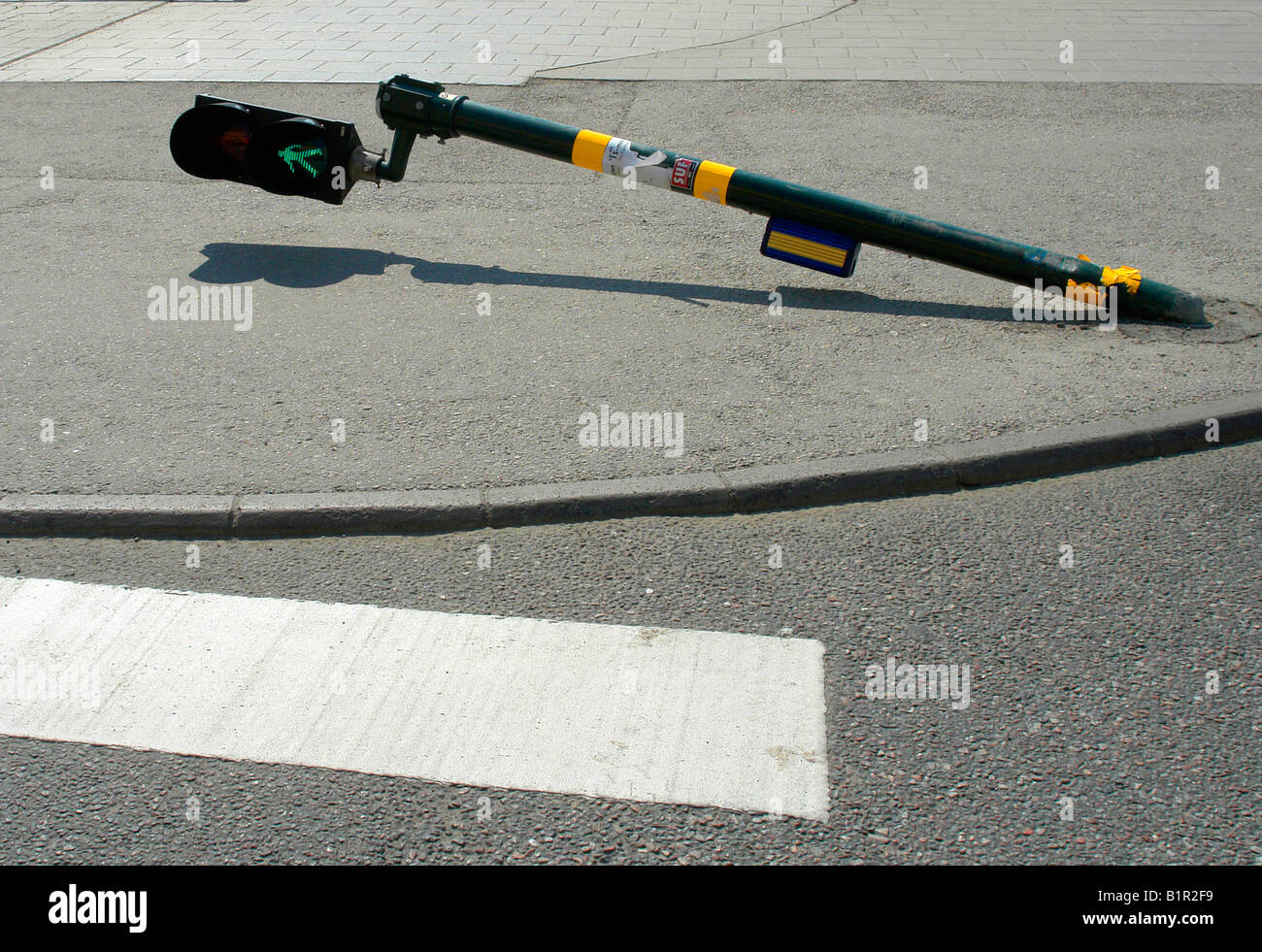 Damaged traffic sign Stock Photo - Alamy
