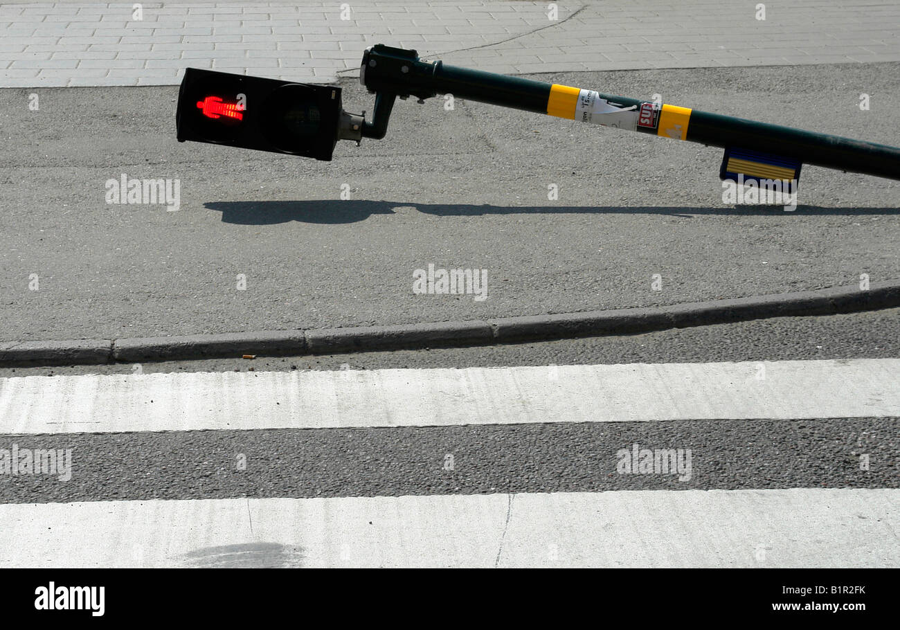 Damaged traffic sign Stock Photo - Alamy