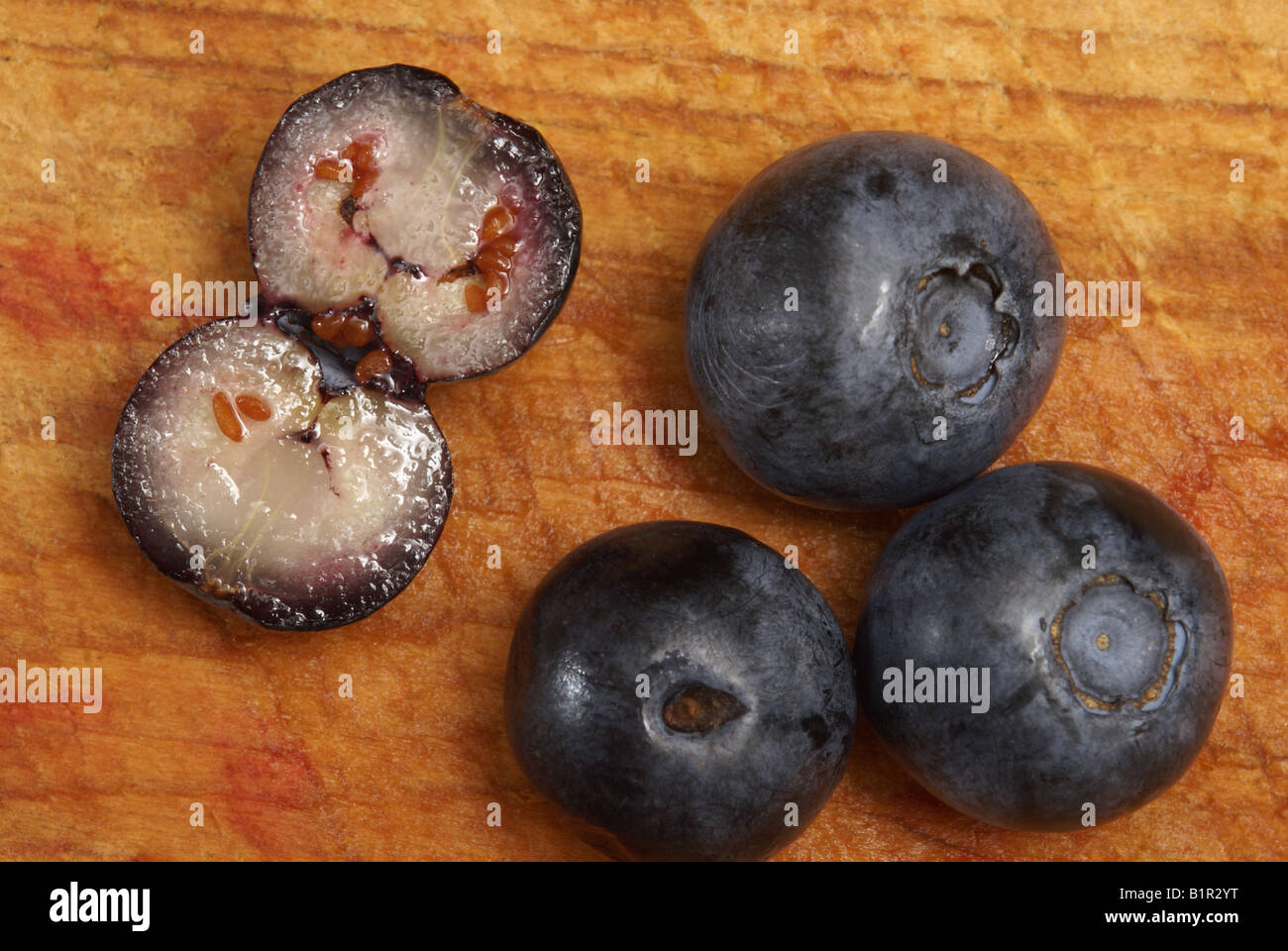 Blueberry Cut Open Stock Photo - Alamy