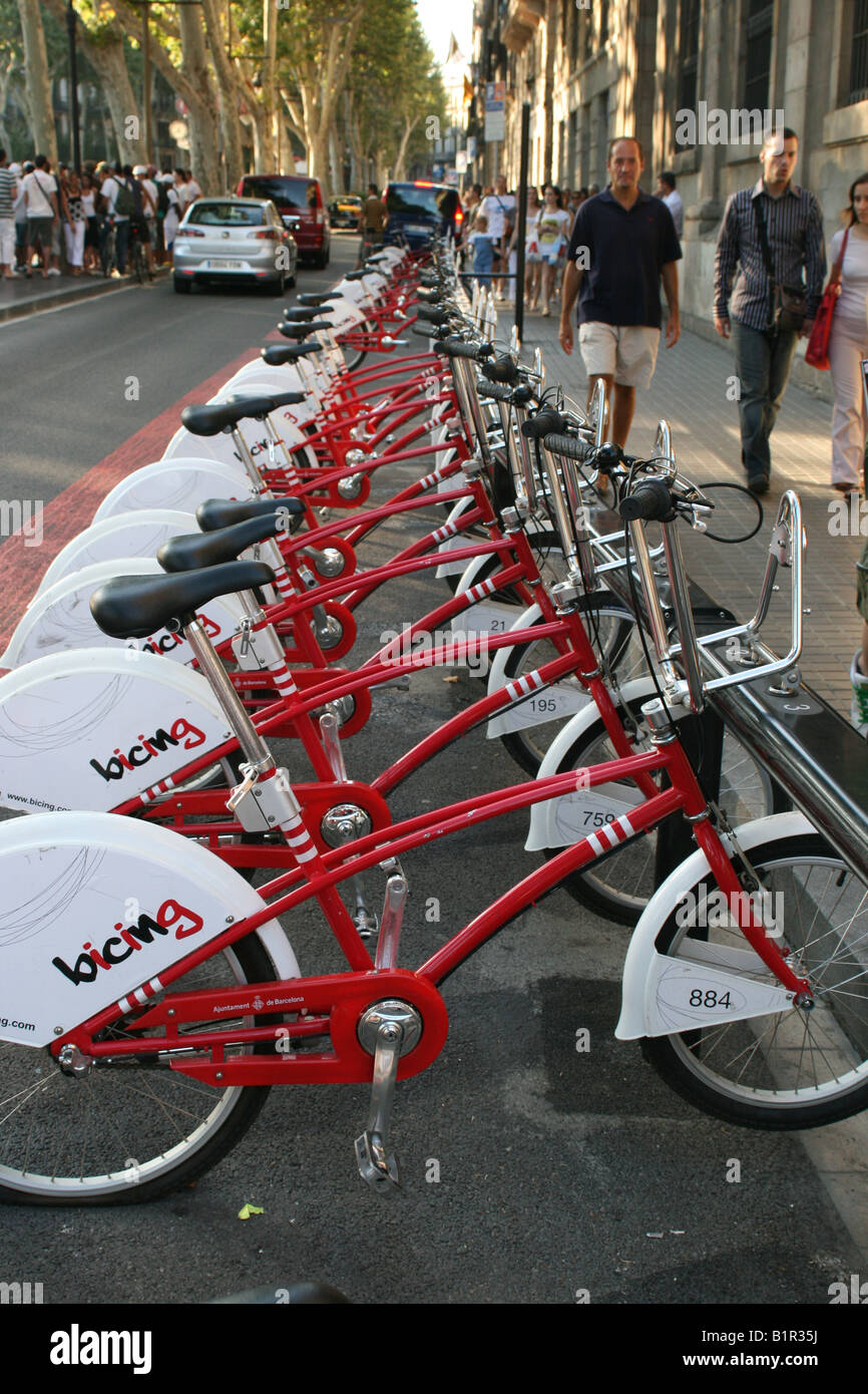Public bikes in Barcelona Stock Photo - Alamy