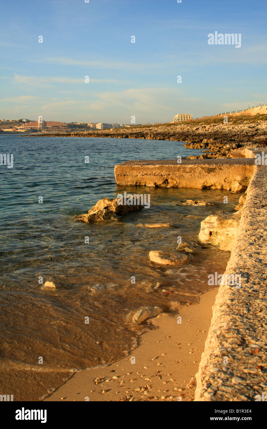 Qawra Beach, Malta Stock Photo - Alamy