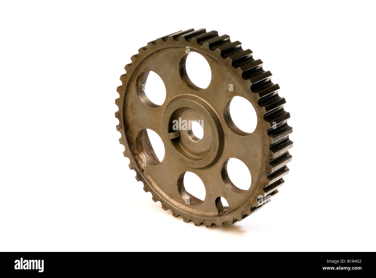 one cogwheel isolated on white Stock Photo - Alamy