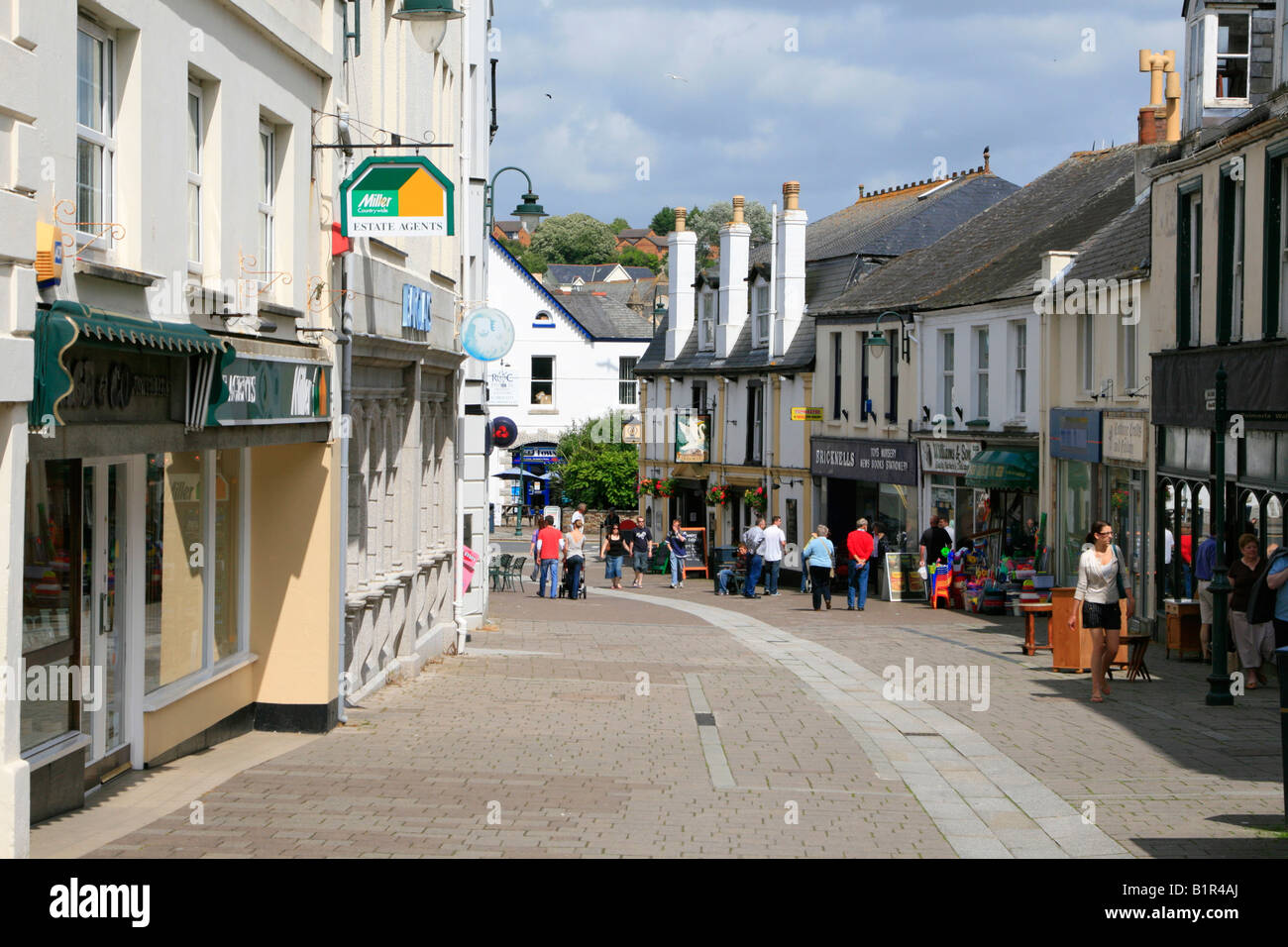Wadebridge town centre high street shopping north cornwall west country ...