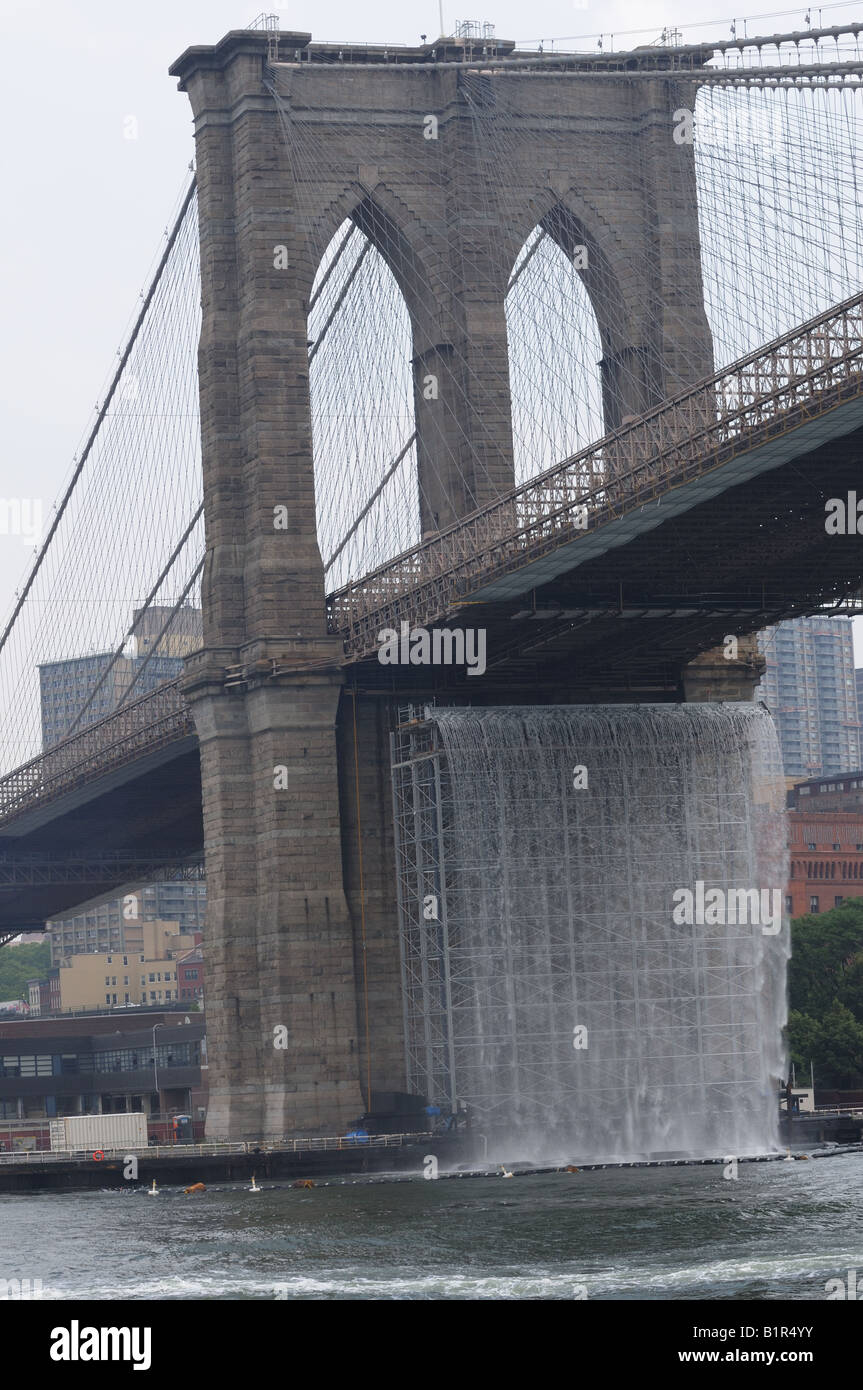 One of four waterfalls installed by artist Olafur Eliasson in New York ...