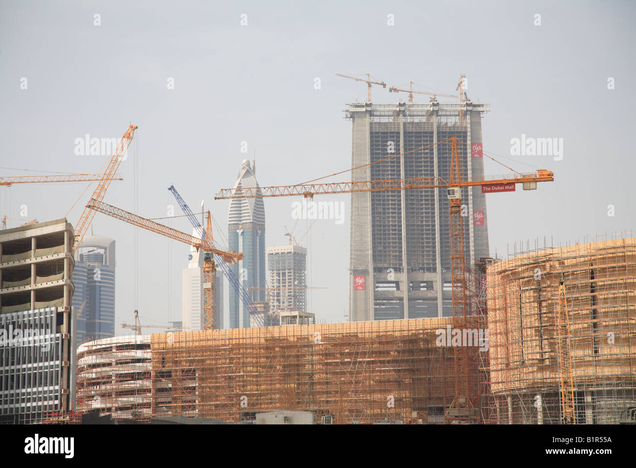 Construction of the downtown Burj Dubai project Dubai United Arab ...