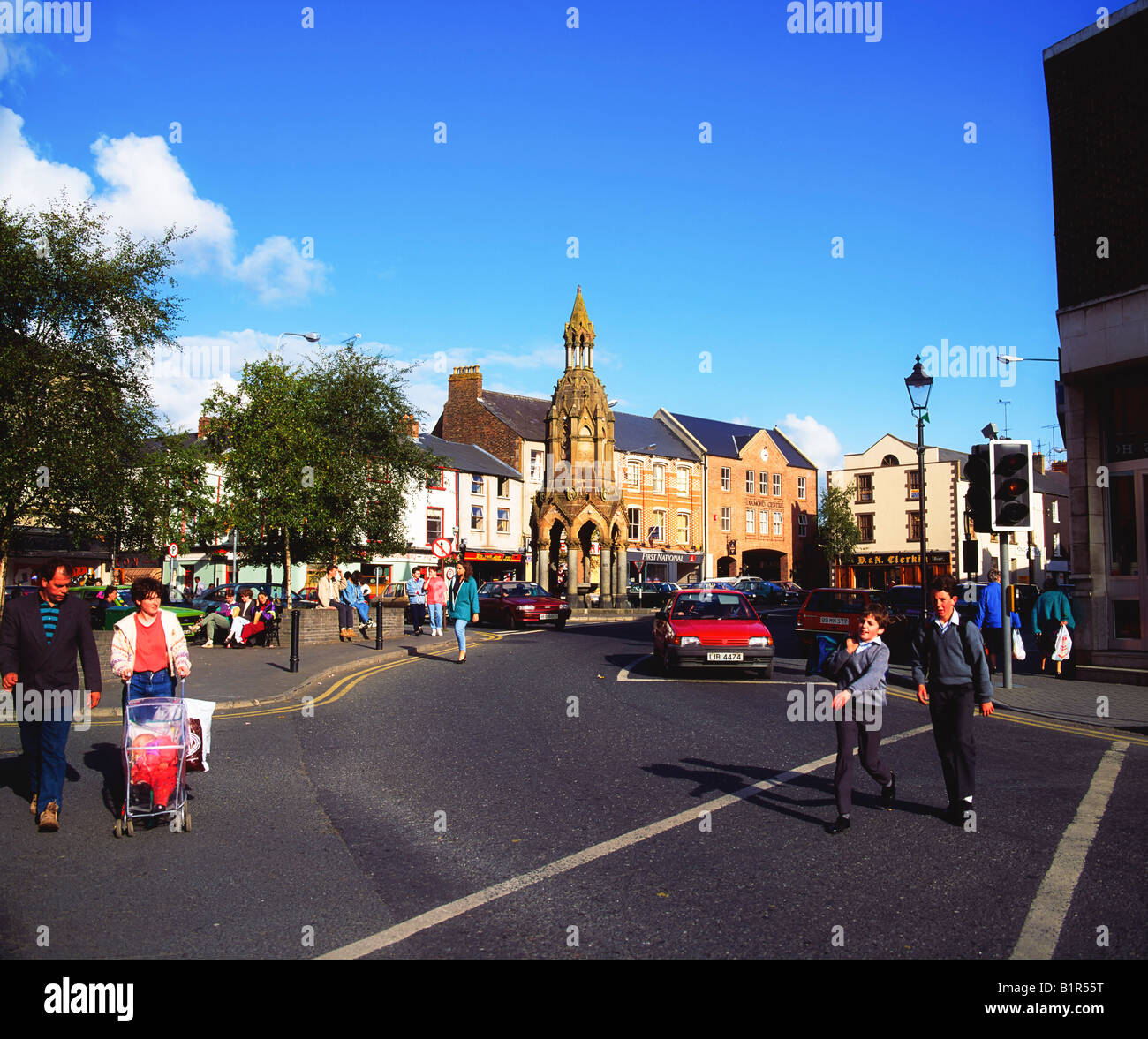 Monaghan Town, Rossmore Memorial Fountain, The Diamond Square Stock ...