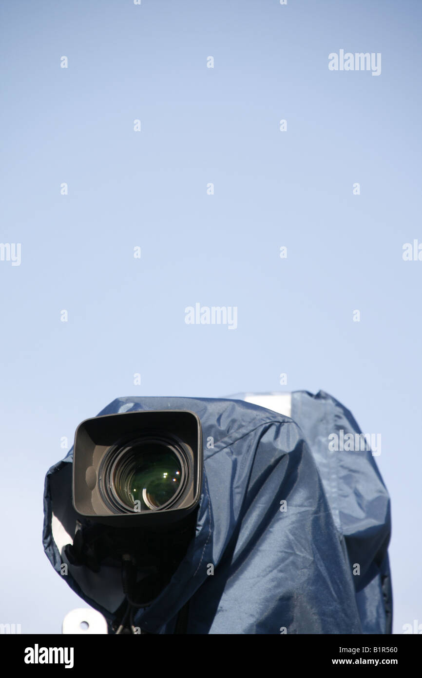 tv camera covered protective waterproof material Stock Photo - Alamy