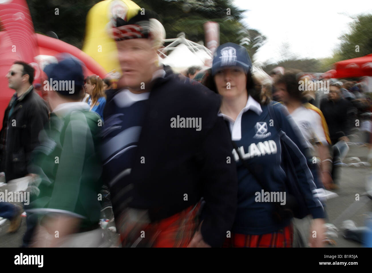 scottish rugby fans in rome for a six nations match versus italy Stock ...