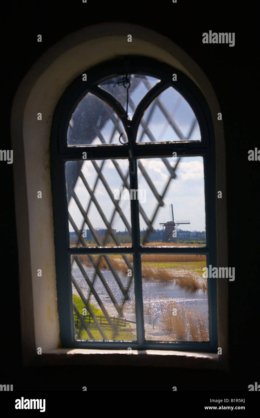 Window inside a windmill at Kinderdijk, Holland. The Netherlands Stock ...