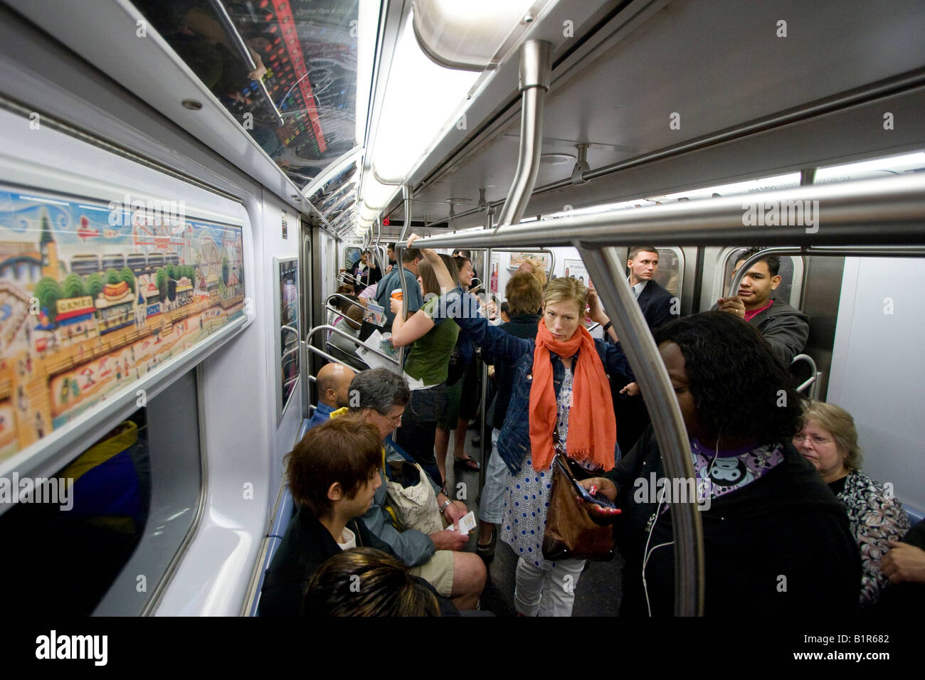 Passengers inside new york city subway hi-res stock photography and ...