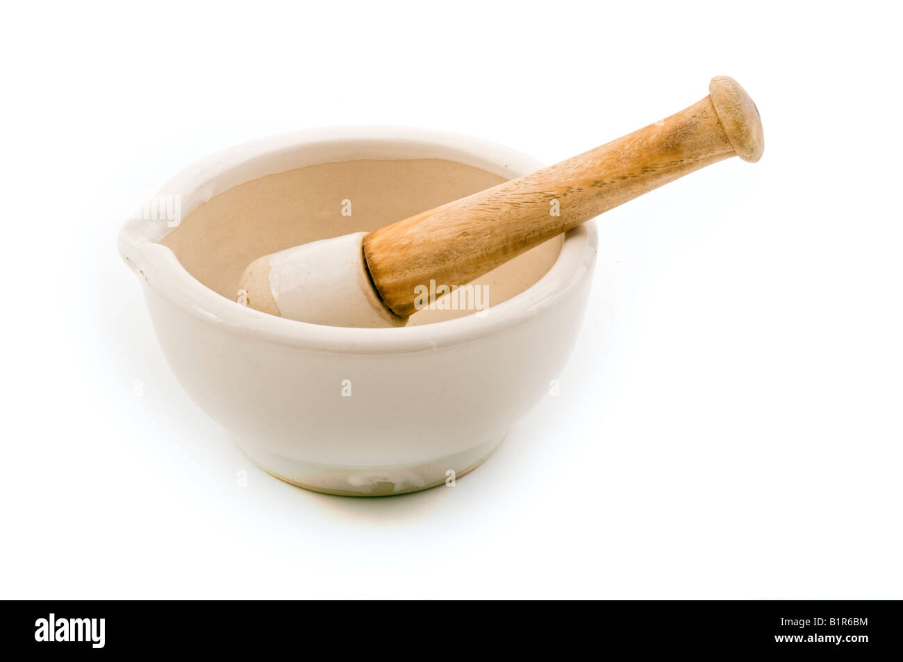 ceramic mortar and pestle isolated on white Stock Photo - Alamy
