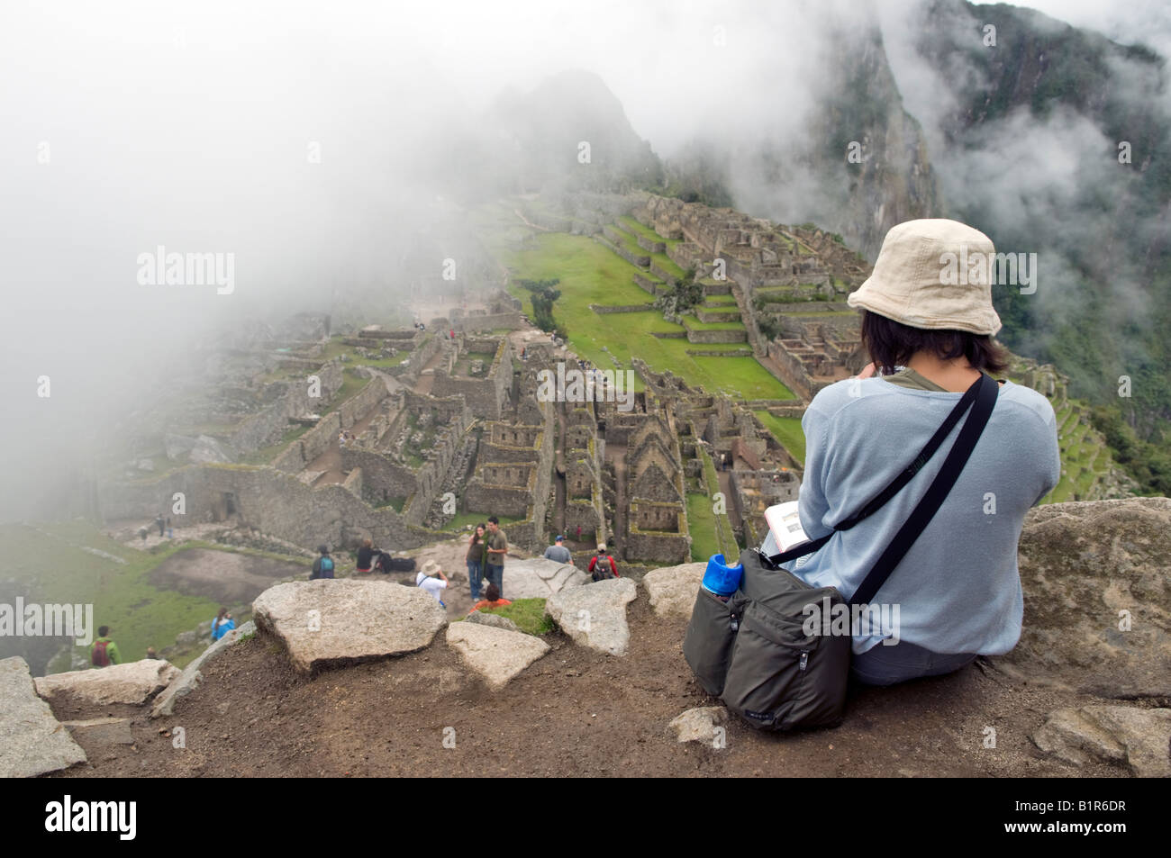 "Watching the Tourists Arrive at MAchu Picchu Stock Photo - Alamy
