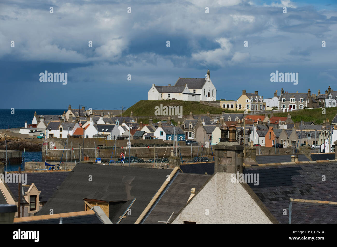 Place of worship on the hill overlooking the village hi-res stock ...