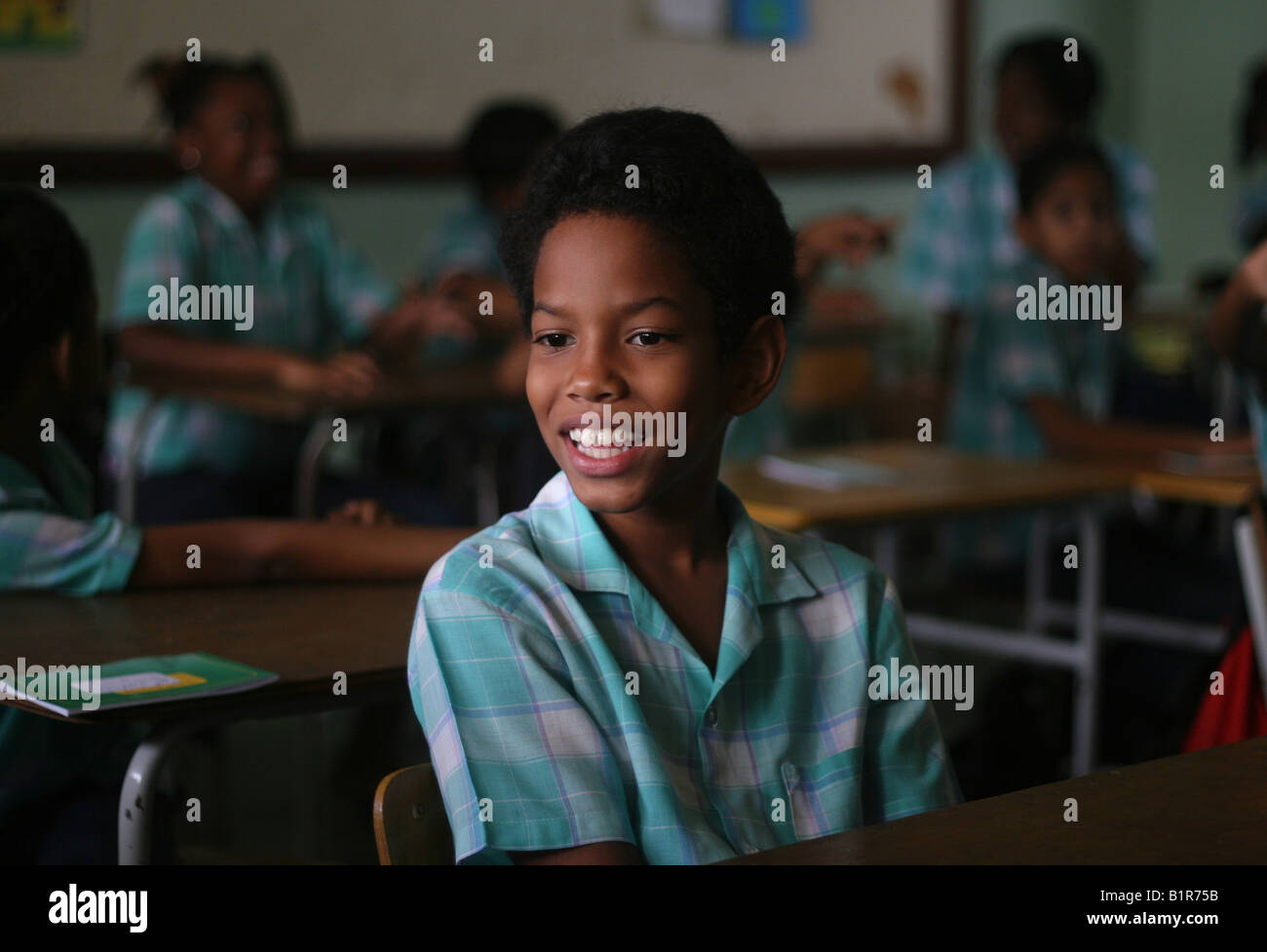 boy at school, in classroom Stock Photo - Alamy