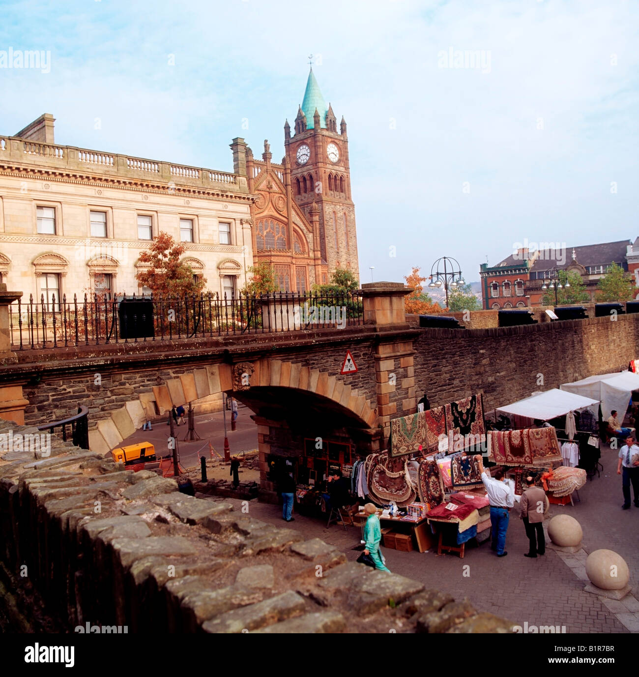 Derry City, Co Derry, Northern Ireland, Derry City Walls and The ...