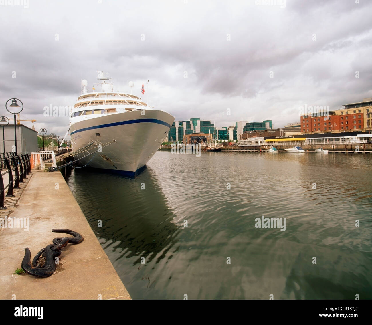 Dublin, Co Dublin, Ireland, Passenger Ship in Dublin Dock Stock Photo ...