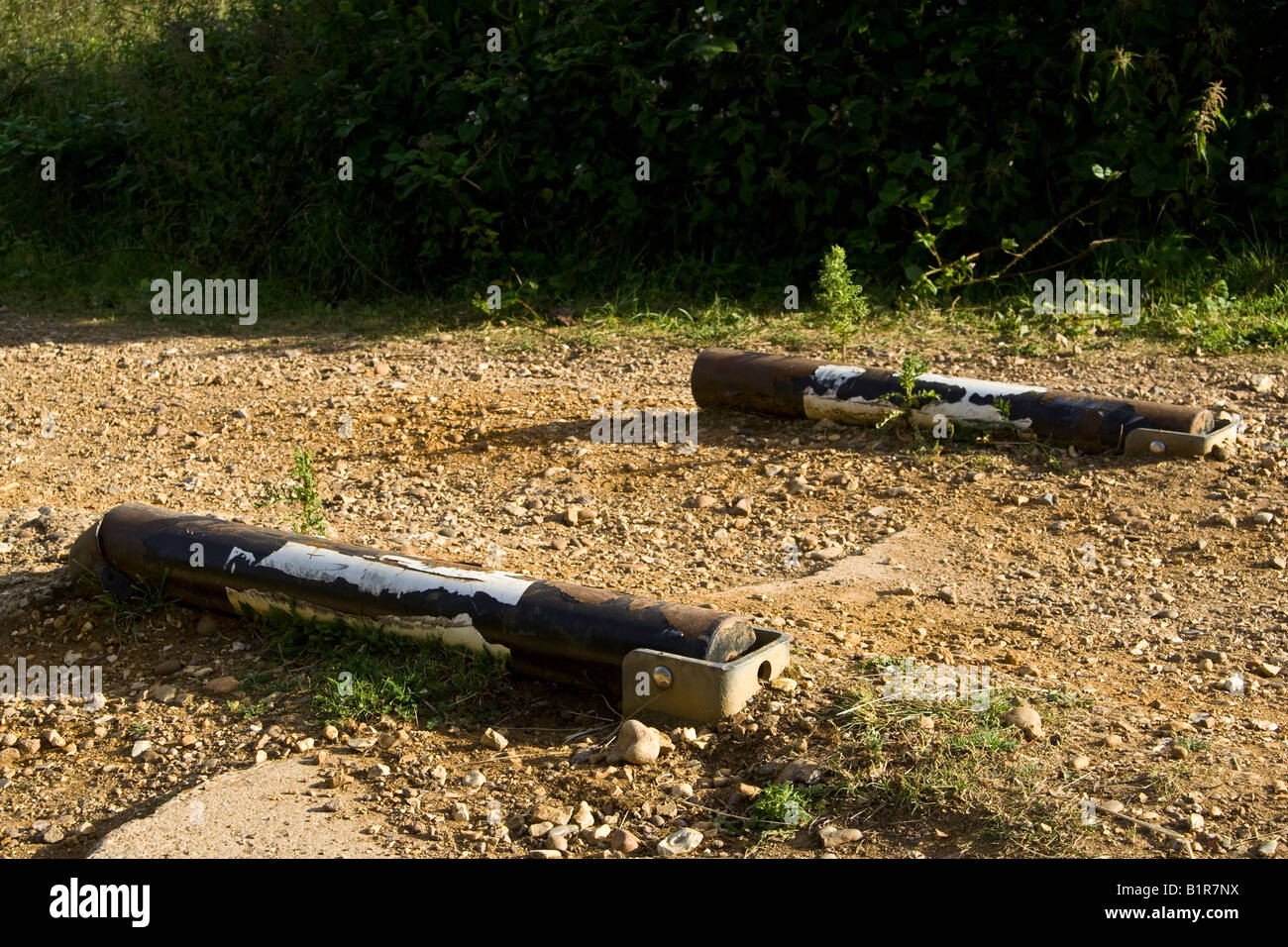 Collapsible metal posts, UK Stock Photo - Alamy