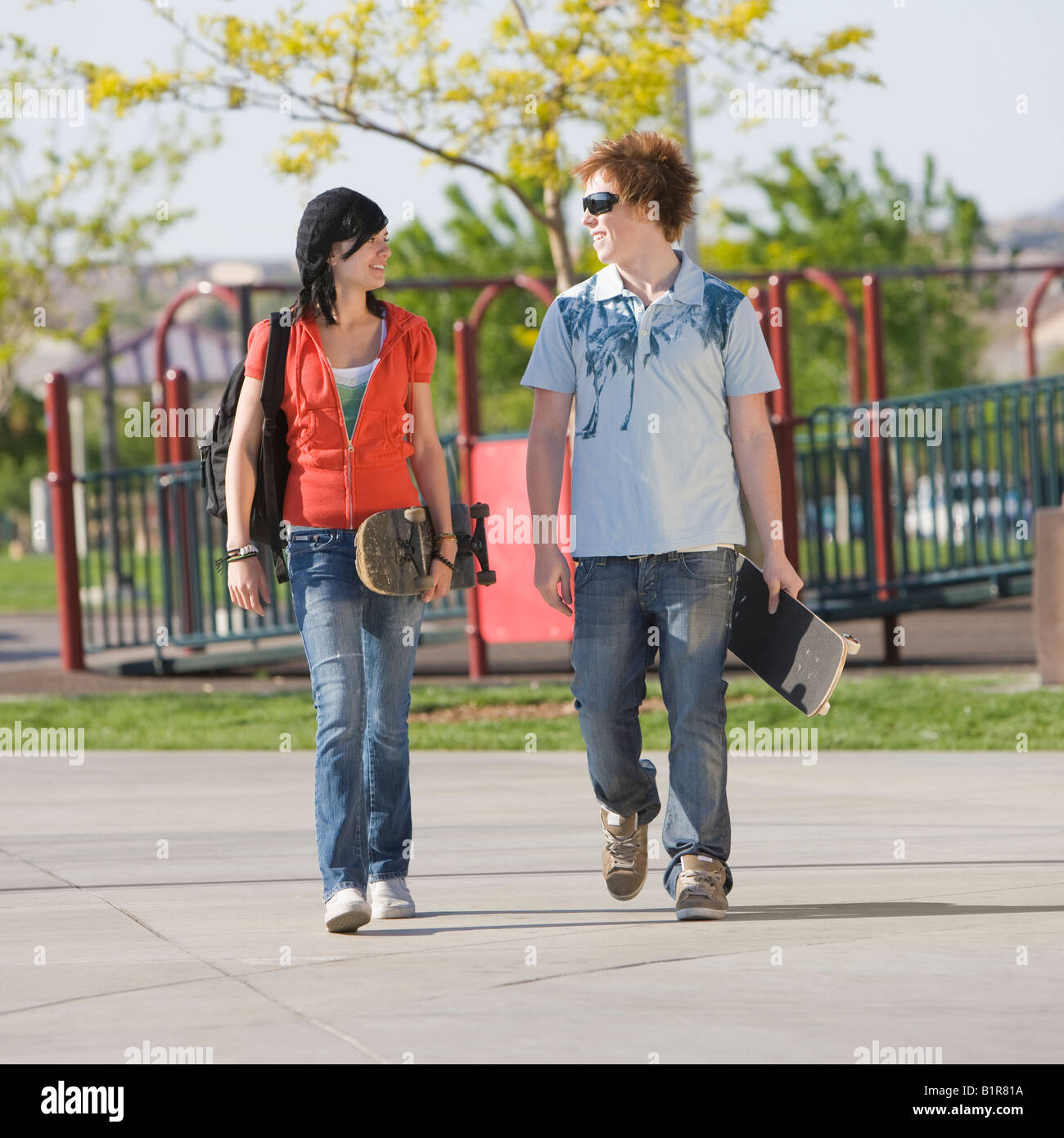 Two kids walk home Stock Photo - Alamy