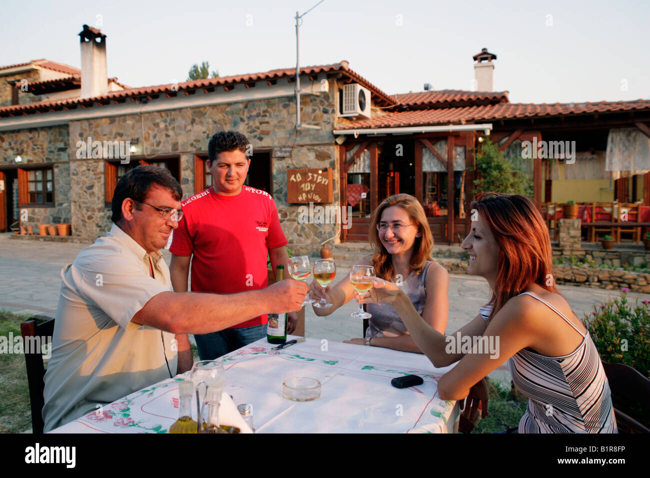 mountain village Parthenonas on Sithonia Peninsula in Chalcidice Stock ...